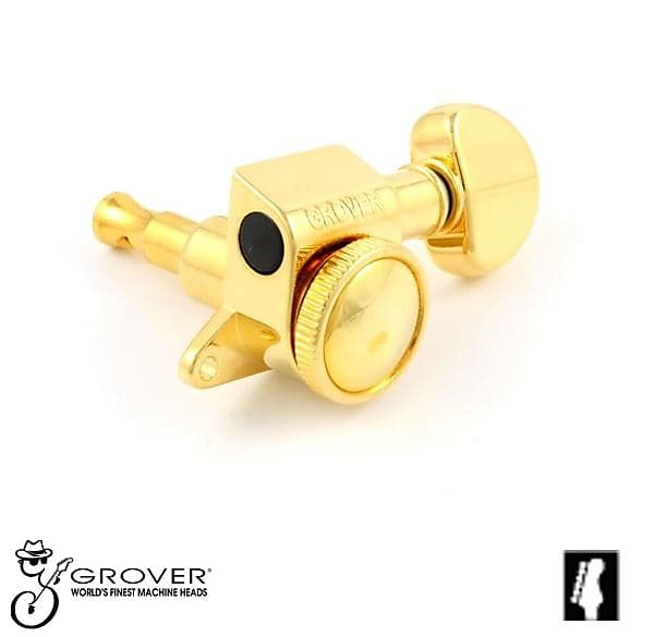 Grover 6-inline Mini Roto-Grip Gold Kidney Locking Tuners | Reverb
