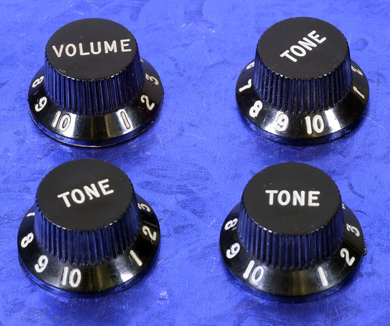 Four Genuine Fender '70s-'80s Strat Knobs One VOLUME Three | Reverb
