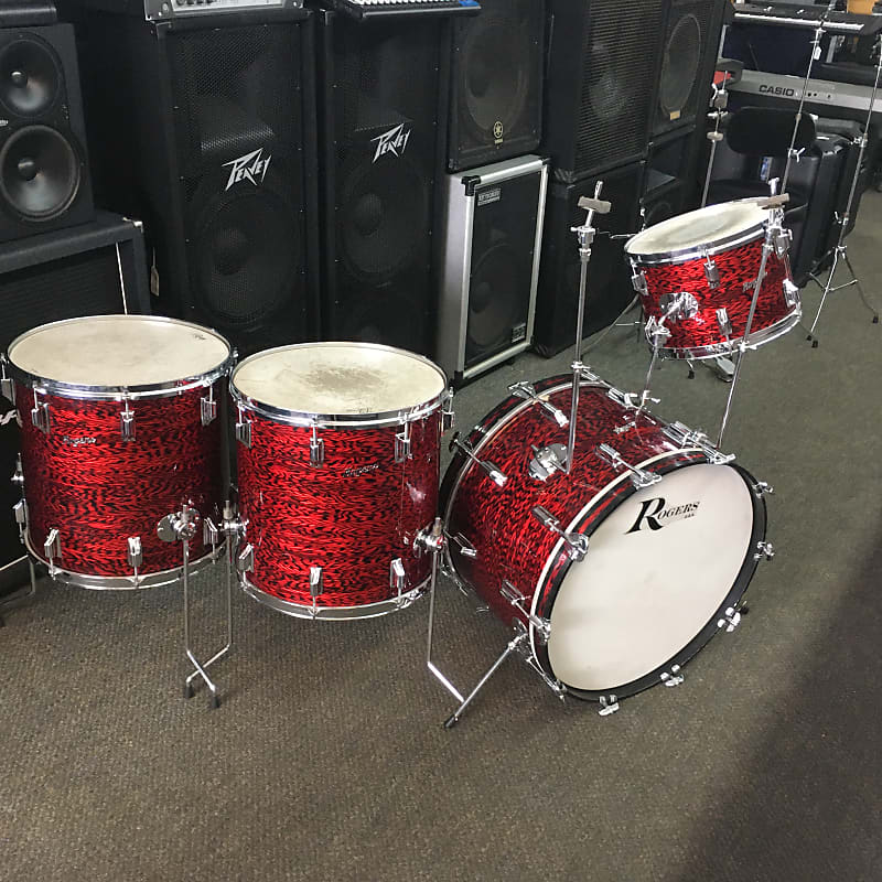 Rogers Holiday 4 piece Red Onyx Drum Kit w/ Swiv-O-Matic | Reverb