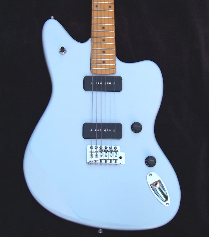Classic Sky Blue Jazzmaster Maple/Maple+ Dot Inlay Guitar+12" | Reverb