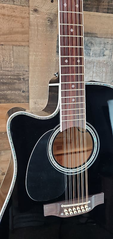 Takamine EF381DX Left-handed, 12-string, Black, Softcase, 909 | Reverb