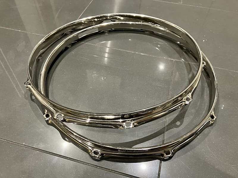 Tama Mighty Brushed Nickel Snare Hoops 14’ 10 lug | Reverb