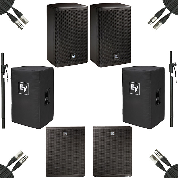 Electro-Voice ELX118P Subwoofer Pair w/ ELX112P Loudspeaker | Reverb