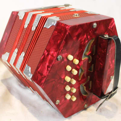 6831 - Red Italian Anglo Concertina CG 20 Fixer Upper - FIXER | Reverb