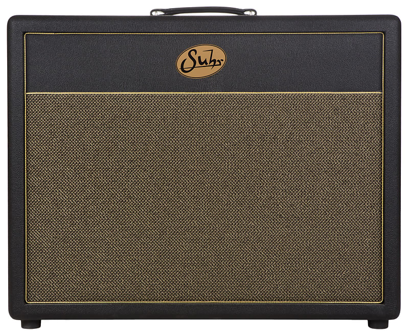 Suhr 2x12 Deep Speaker Cabinet in Black with Gold Grille and | Reverb