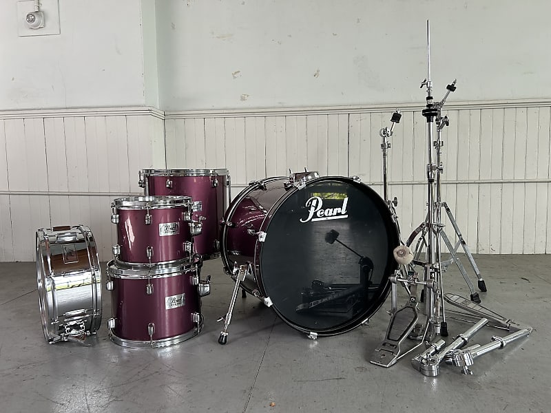 Pearl Forum Series Drum Kit 2000s - Purple + hardware pieces | Reverb
