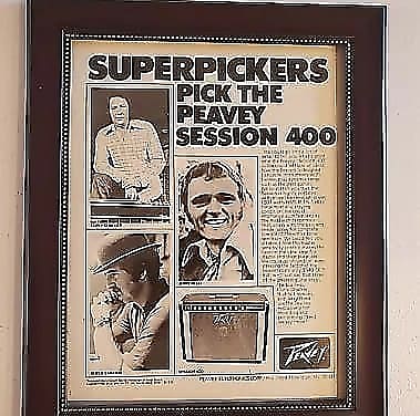 1975 Peavey Guitars Promotional Ad Framed jerry reed, Curly | Reverb