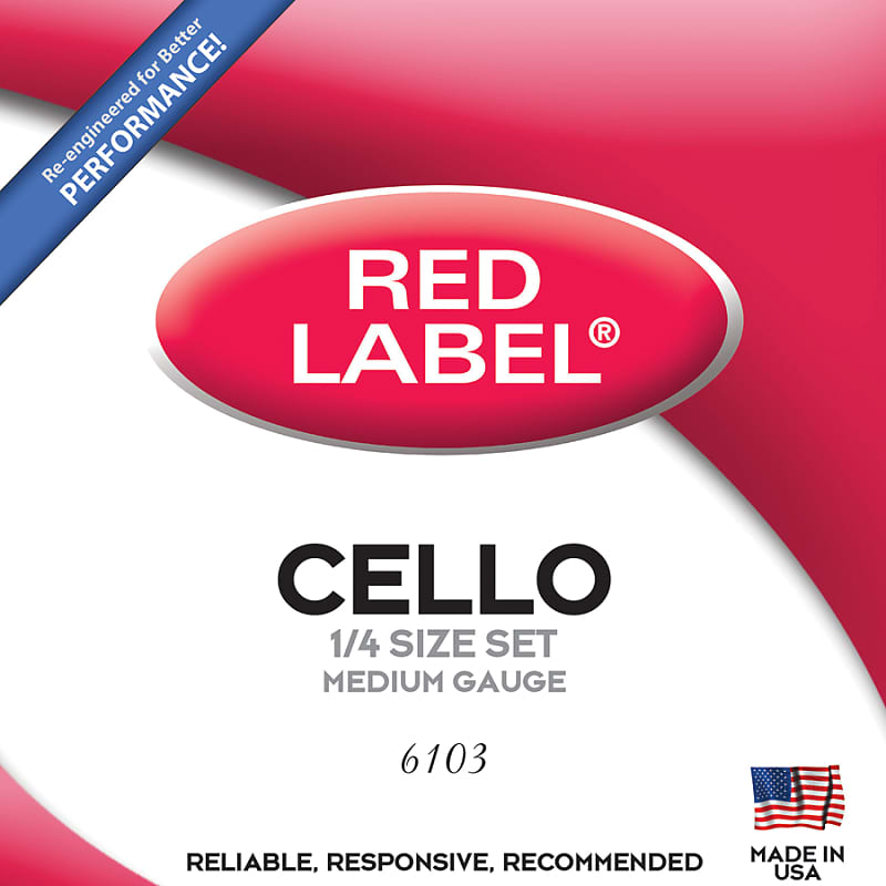 Red Label 6103 Cello 1/4 Medium Gauge Strings | Reverb