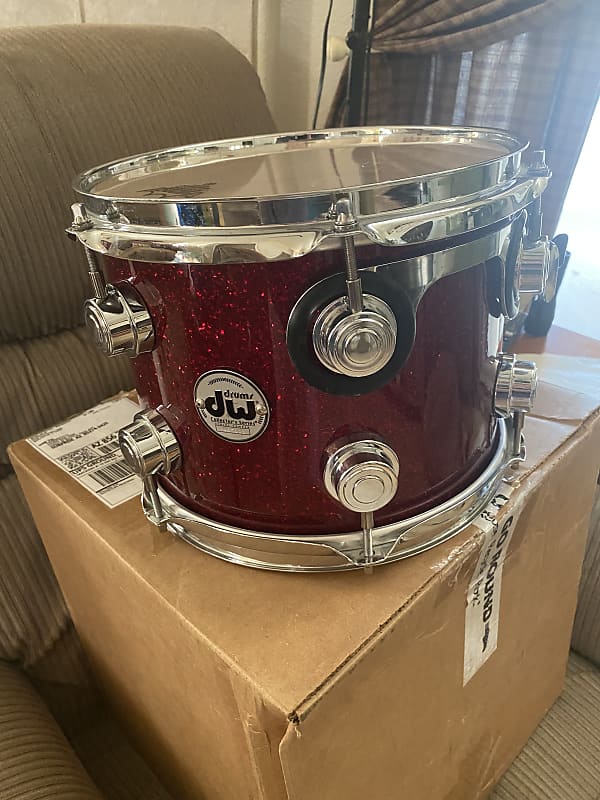 DW Collectors Series 10” Rack Tom 2009 Ruby Glass w/Case | Reverb