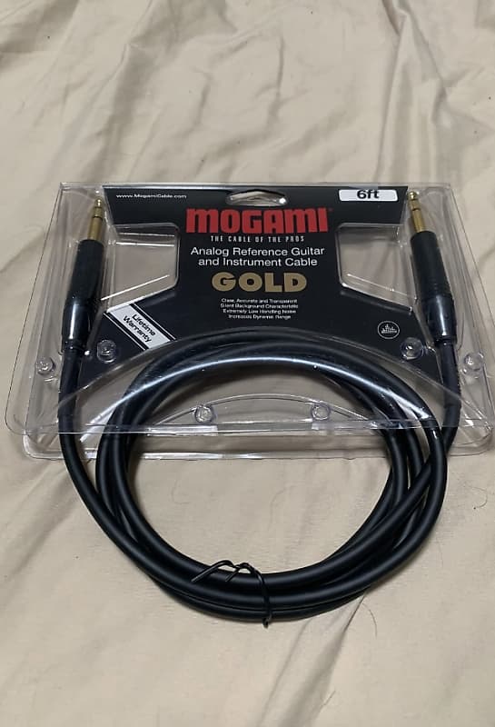 Mogami Gold 1/4" TRS to 1/4" TRS Instrument Cable 6 Feet New | Reverb