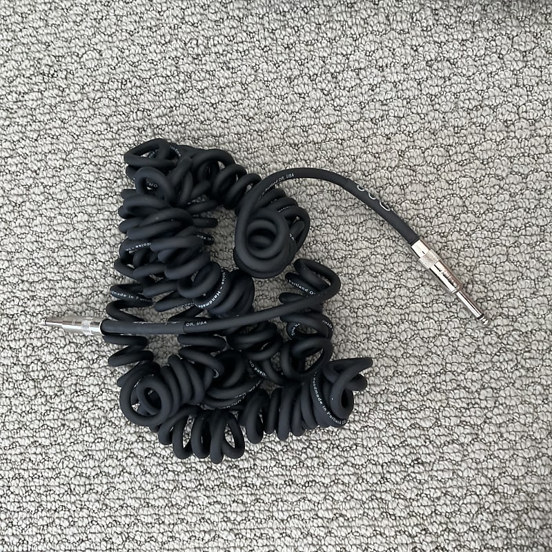 Divine Noise 30 foot Curly Instrument Cable - Black | Reverb