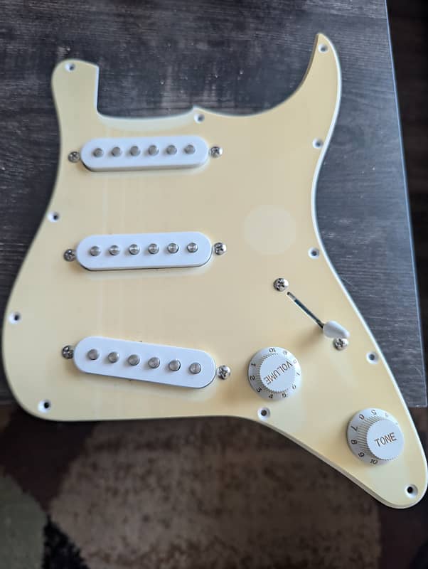Squier Mini Stratocaster Loaded Pickguard SSS - Aged White | Reverb