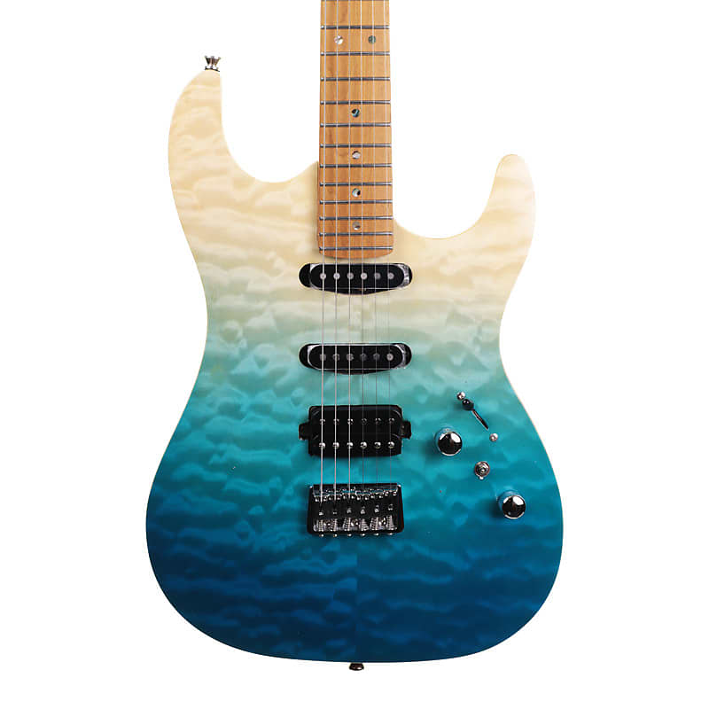 Jet JS-1000 Electric Guitar, Blue, Quilted Top | Reverb