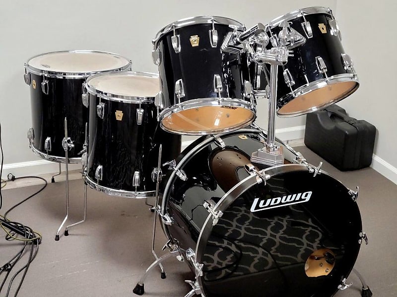 Ludwig Classic Maple Drums Early 1980s - Black Cortex | Reverb