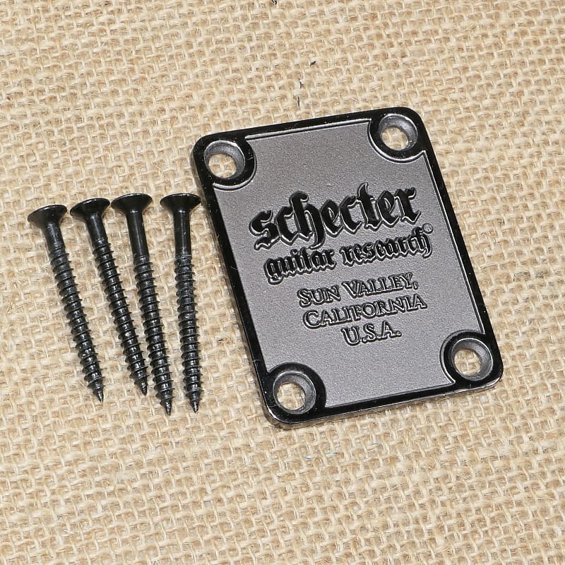 Neck Plate Cosmo Black, 2012 Schecter Damien Elite Diamond | Reverb