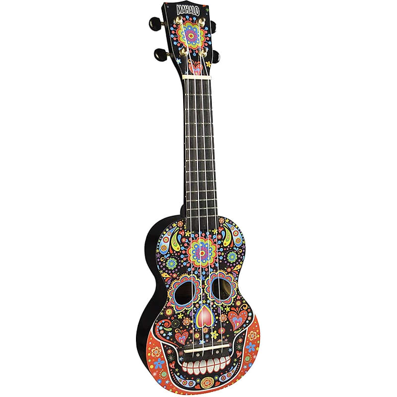 Mahalo MA1SK/BK Art Series Skull Black soprano ukulele | Reverb