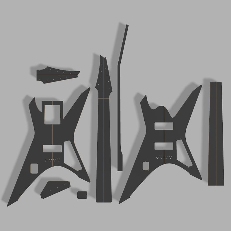 Ibanez Xiphos 8 String Guitar Template MDF 0.50" | Reverb