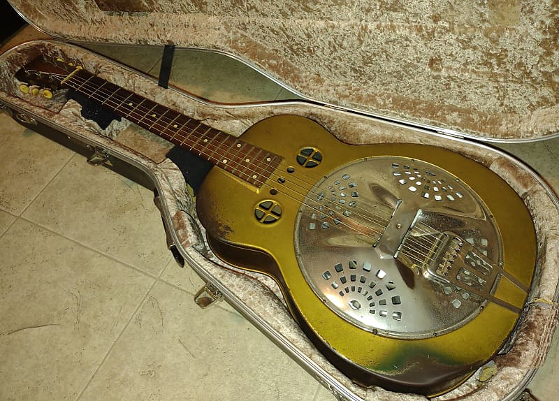 1936/37 Dobro M32 Fiddle-Edge Steel Resonator Roundneck | Reverb