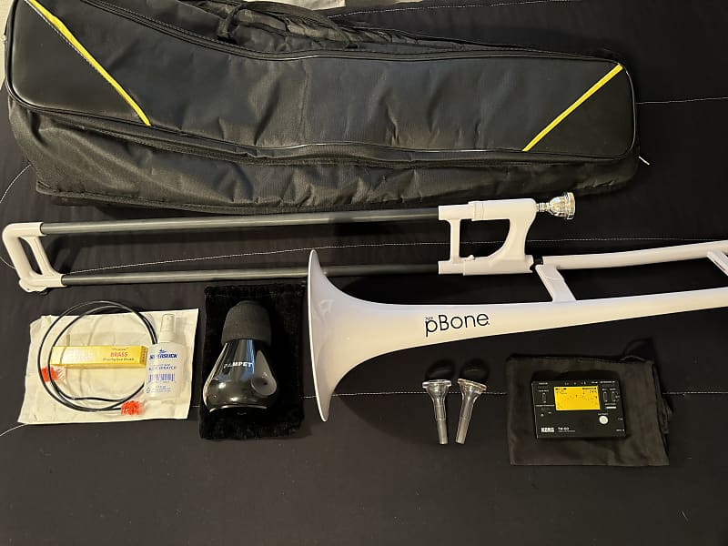 Pbone White Plastic Trombone Starter Bundle | Reverb