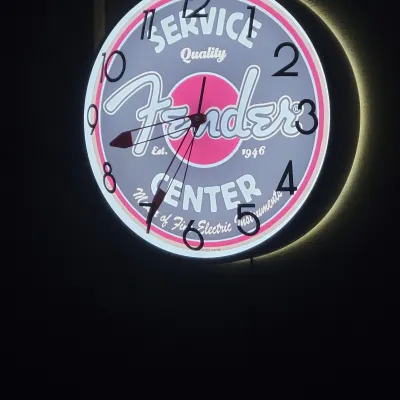 Fender Guitars Dealer Style Light Up Clock Killer Cool Man | Reverb