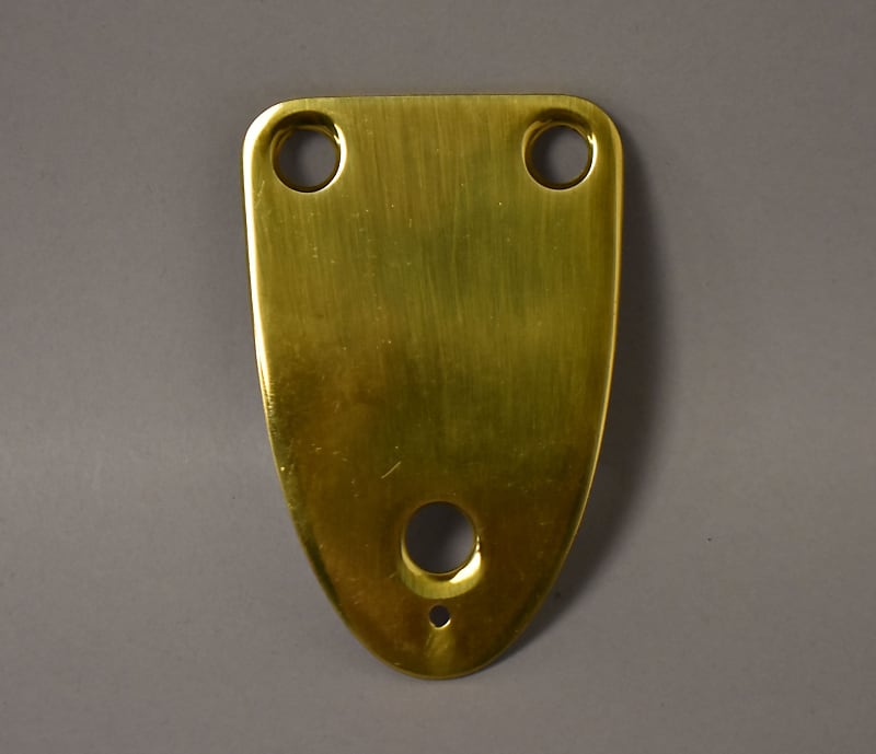 1980s Schecter USA / Neck Plate 3-Bolt Brass NOS | Reverb