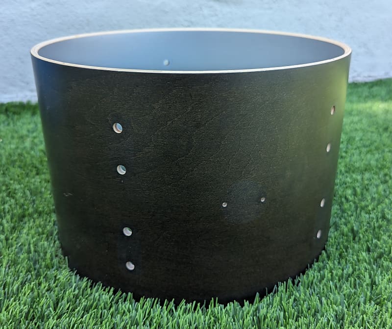 12" 12x8 Gretsch Renown MAPLE Satin Black Tom Shell Drum | Reverb