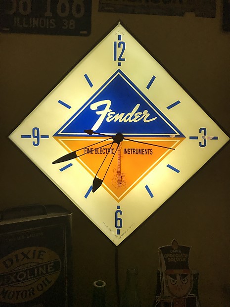 Fender Dealer clock Stratocaster 1963 Pam clock with repro | Reverb