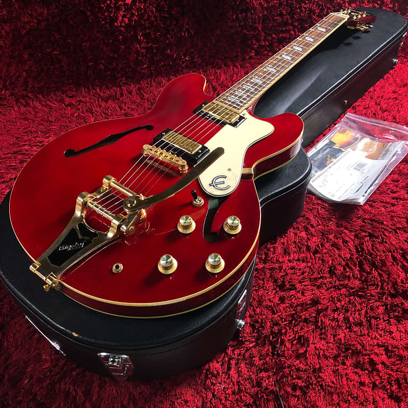 Electric guitar semi acoustic guitar Epiphone RIVIERA red | Reverb