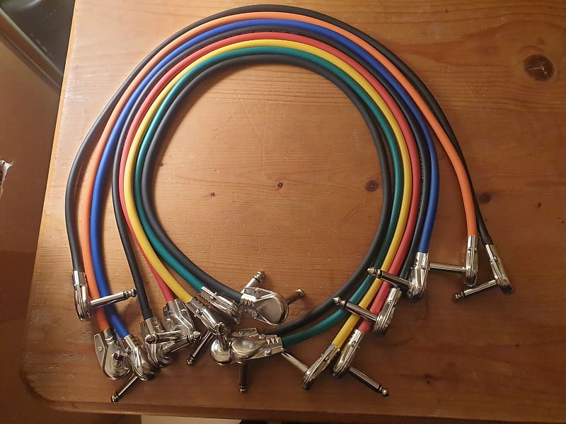 Set of 8 Coloured Pancake / Flat Patch Cables, 60cm / 2ft | Reverb