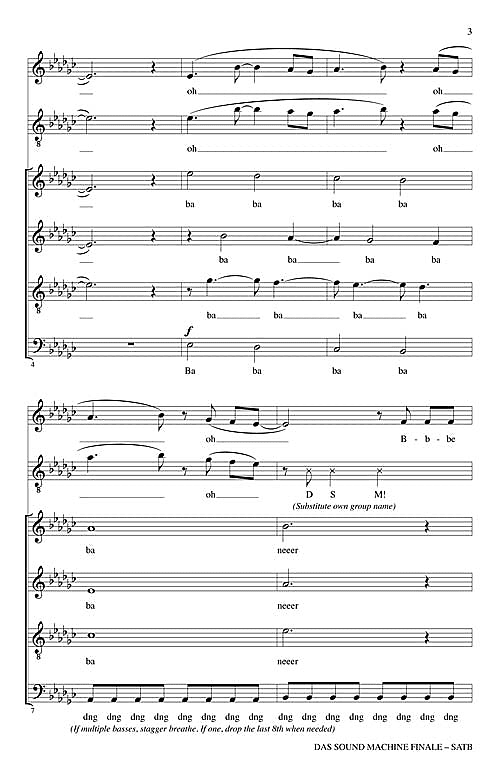 Das Sound Machine Finale Pop Choral Series Satb A Cappella | Reverb