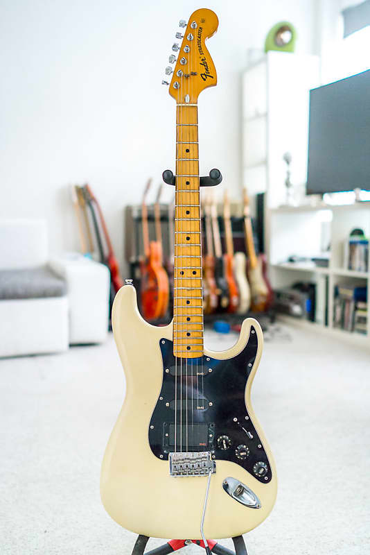 1974 Fender Stratocaster HSS Red EMG | Reverb
