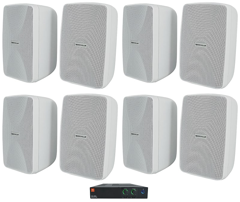 JBL CSA 280Z Commercial Amplifier+(8) Indoor/Outdoor White | Reverb