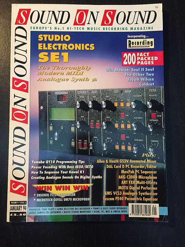 Sound on sound magazine Sound on sound January 1994 | Reverb UK