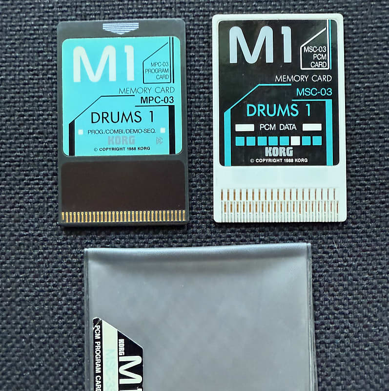Korg M1 MPC-03 and MSC-03 DRUMS 1 Set Program Cards | Reverb