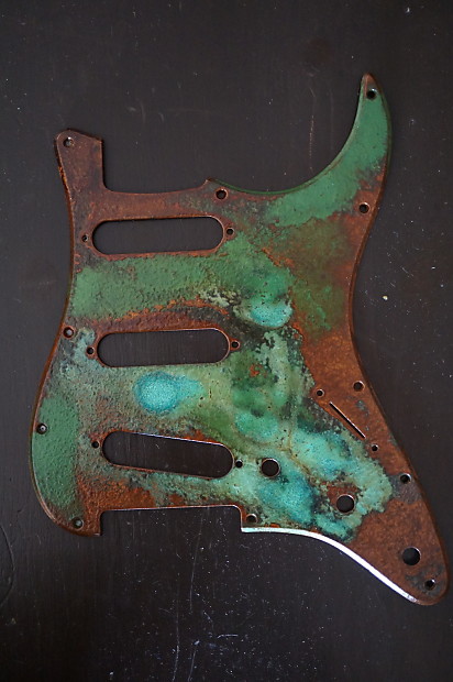 Snowflake Finishes Stratocaster pickguard in Oxidized Copper | Reverb