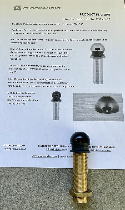 Clockaudio C012E-RF Through Table Cardioid Boundary Layer | Reverb
