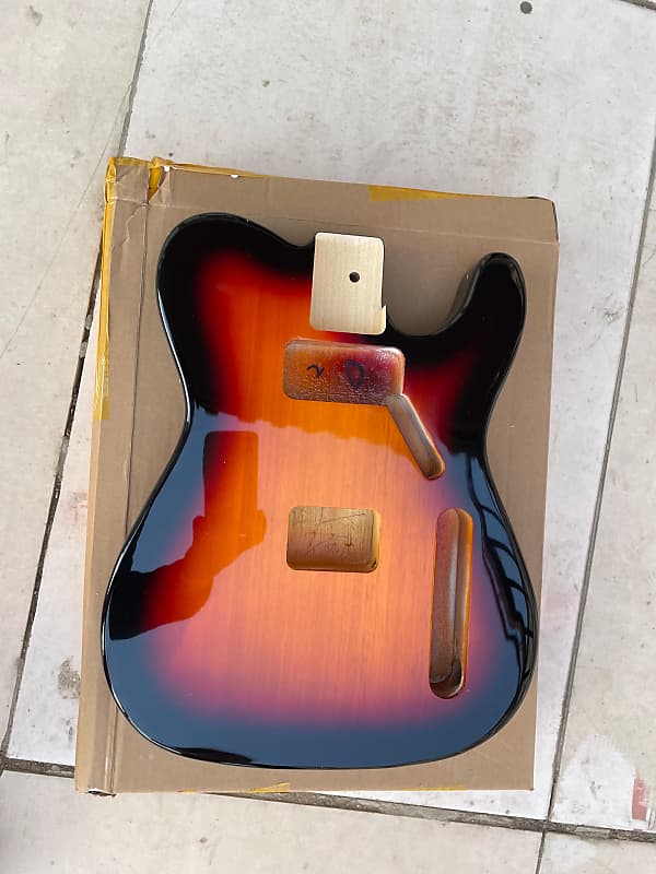 Glossy Finish Tobacco Burst Tele Telecaster Style Guitar Body | Reverb