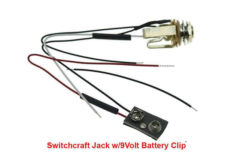 Switchcraft #12B Jack Pre Wired w/Battery Clip Pre-Wired for | Reverb