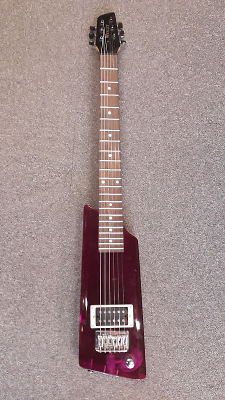 WESLEY travel electric guitar, trans-purple perspex body, | Reverb UK