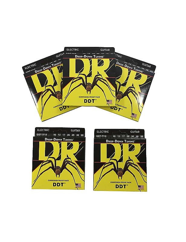 DR Guitar Strings Electric 5-Packs DDT 7-String Drop Down | Reverb