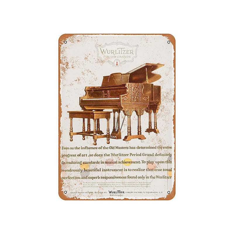 10 x 14 Metal Sign - 1927 Wurlitzer Grand Pianos - Vintage | Reverb