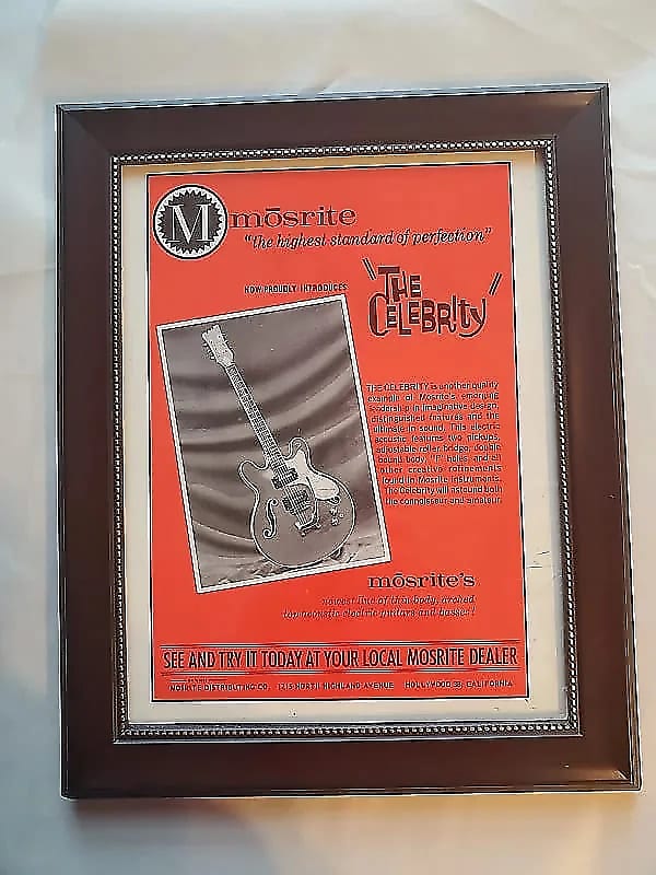 1966 Mosrite Guitars Color Promotional Ad Framed Mosrite | Reverb