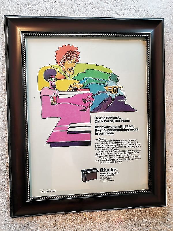 1975 Fender Rhodes Color Promotional Ad Framed Herbie | Reverb