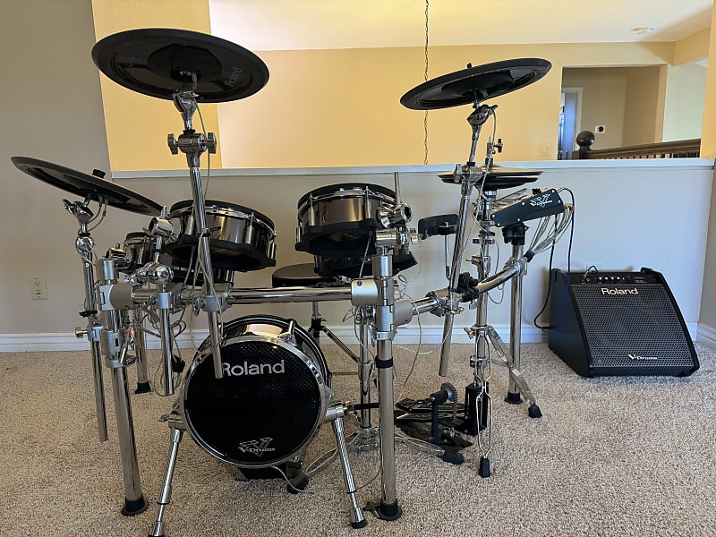 Roland TD-30 V-Drums w/ Mesh Pads & Roland PM-200 Drum | Reverb