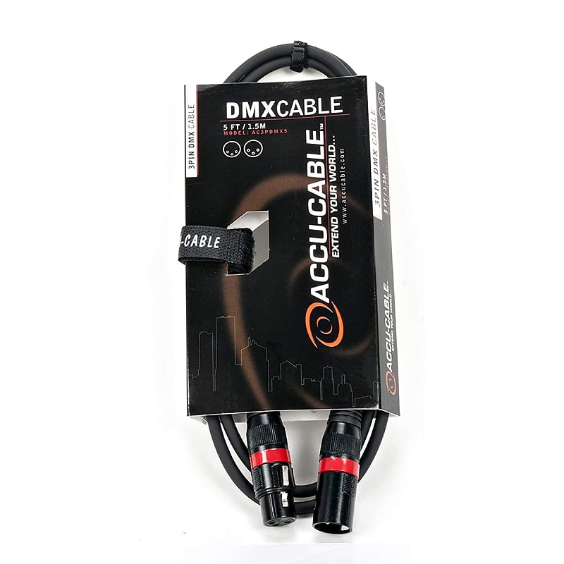 ADJ Accu-Cable AC3PDMX5 3 Pin DMX Cable - 5-Foot | Reverb