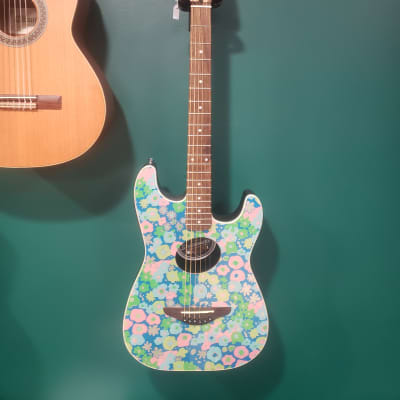 Fender Stratacoustic , electro , Stratocaster Blue Flower | Reverb