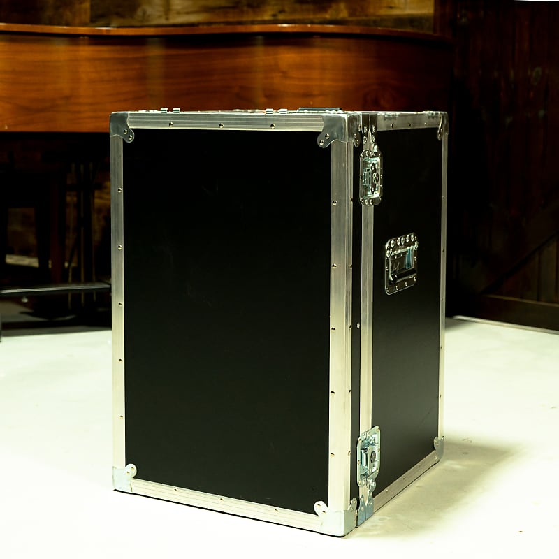 16 Space DJ Road Case with Convertable Desk and Rear Trap | Reverb