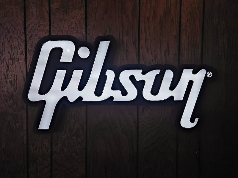 Gibson GIBSON® LOGO LED SIGN 30" WIDE w/ Dim Switch NEW 2023 | Reverb