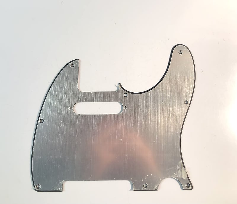 Telecaster Style 2-Ply Pickguard - Simulated Silver Anodized | Reverb