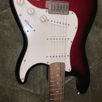 Fender Starcaster Strat 2000s - Black & Maroon | Reverb